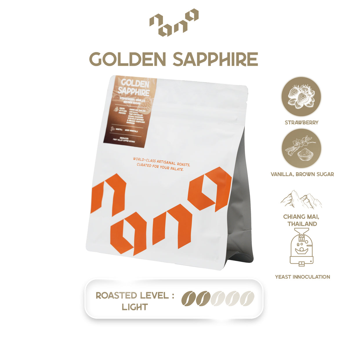 Golden Sapphire Coffee Beans (Light Roast) - 100g – Nana Coffee Roasters