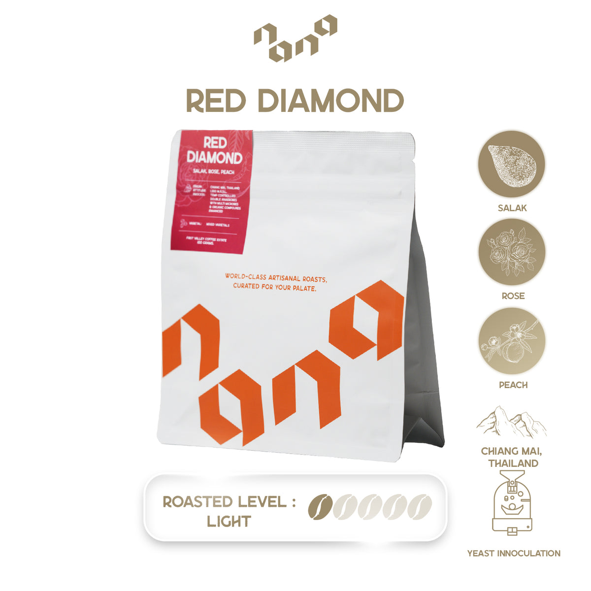 Red Diamond Coffee Beans (Light Roast) - 100g – Nana Coffee Roasters